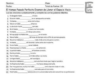 Past Perfect Tense Spanish 4 Worksheet-2 Game-1 Exam Bundle | Teaching ...