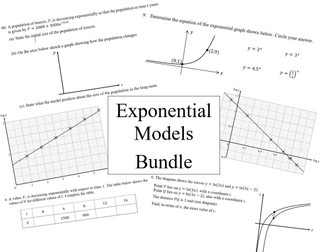 Exponential models (new A level maths) - homework/test | Teaching Resources