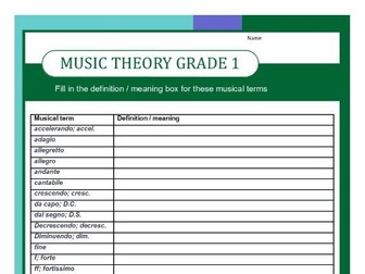 MUSIC THEORY WORKSHEETS FOR GRADES ONE, TWO AND THREE | Teaching Resources