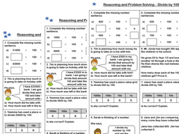 White Rose Maths - Year 4 - Block 4 - Divide by 100 (Problem Solving and Reasoning) | Teaching ...