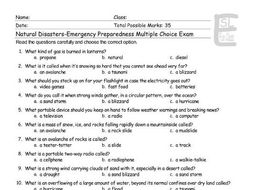 Natural Disasters-Emergency Preparedness Multiple Choice Exam ...