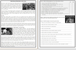 A Brief History Of World War II - Reading Comprehension Worksheet ...