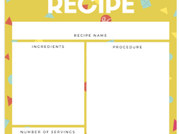Recipe template | Teaching Resources