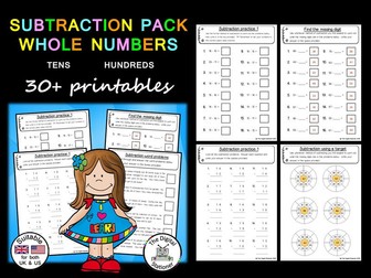 Subtraction MEGA Bundle (suitable UK/US) - 100+ printables | Teaching ...