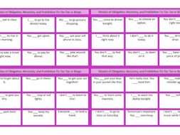 Modals of Obligation, Necessity and Prohibition Legal Size Text TTT ...