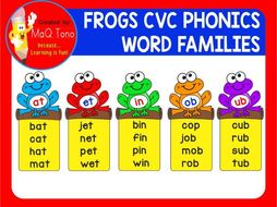 FROGS CVC PHONICS WORD FAMILIES | Teaching Resources