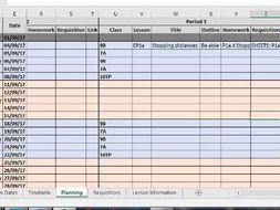 Planning Database Template (5 period, 2 week timetable) | Teaching ...