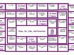 Have, Do, Like, and Favorites Legal Size Text Board Game | Teaching ...