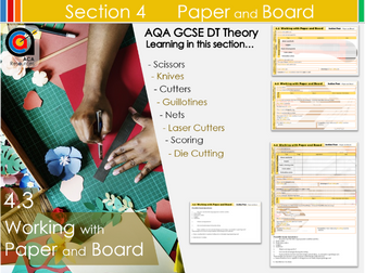 AQA GCSE DT -4- Paper and Board | Teaching Resources