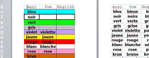 French colours masc/fem | Teaching Resources