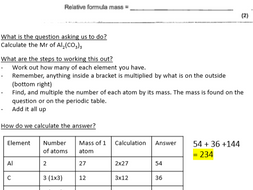 GCSE Chemistry - C3 Moles Calculation Help | Teaching Resources