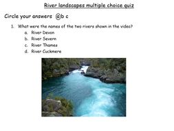 River landforms video and multiple choice questions | Teaching Resources