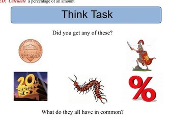 Percentages of an Amount without a Calculator Resources | Tes