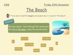 "The Beach" by William Hart-Smith - Sea Themed Poetry, KS3 English ...