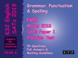 2018 KS2 SATs English SPaG Paper 1 Practice Test (Year 6) | Teaching ...
