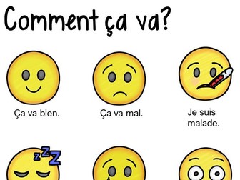 French Worksheet/activity: Saying how you feel + emojis | Teaching ...