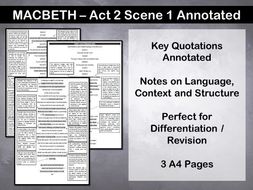 Macbeth Act 2 Scene 1 Annotated | Teaching Resources