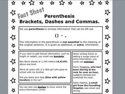 Parenthesis: brackets, dashes, and commas | Teaching Resources