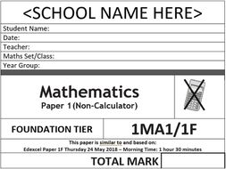 Sample GCSE Maths Paper - Foundation - May 24th 2018 | Teaching Resources