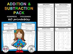 Addition and Subtraction Pack Whole Numbers (Hundreds & Thousands ...