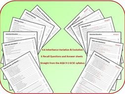 Topic 6: Inheritance, Variation and Evolution Revision Questions and Answer Sheets | Teaching ...