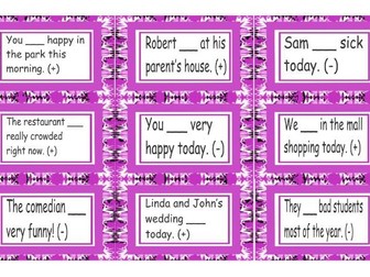 Present Simple Tense with Verb Be 6 English Legal Text Game Bundle ...