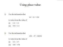 GCSE Using Place Value Revision Worksheet | Teaching Resources