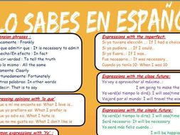 Advanced Spanish support sheet | Teaching Resources