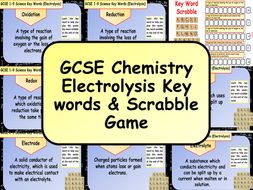 Free GCSE Chemistry (Science) Electrolysis Key words & Scrabble Game ...