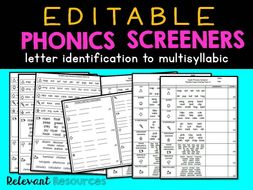 Phonics Screener: Editable | Teaching Resources