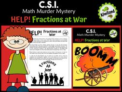 CSI Math Murder Mystery - HELP! Fractions at War | Teaching Resources
