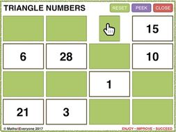 Triangle Numbers (Interactive Whiteboard Game) | Teaching Resources