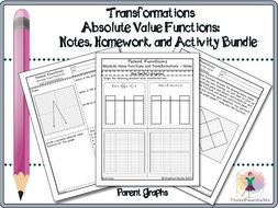 Transformations Absolute Value Function: Bundle | Teaching Resources