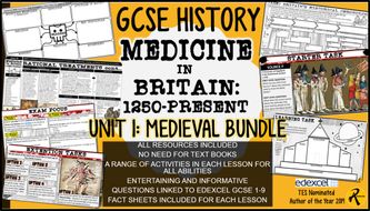 GCSE History Edexcel: Medicine in Britain UNIT 1 Bundle | Teaching ...