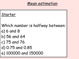 Estimated Mean | Teaching Resources