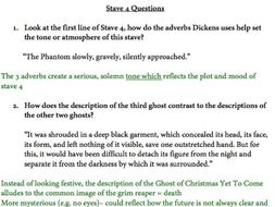 A Christmas Carol Stave 4 Questions with suggested answers | Teaching ...
