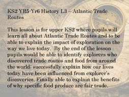 KS 2 History Atlantic Trade Routes by nikkimarsh | Teaching Resources