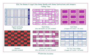 Telling Time 6 English Text Game Bundle | Teaching Resources