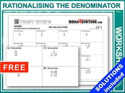 Surds (Rationalising The Denominator) | Teaching Resources