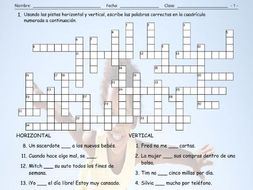 Present Simple Tense Spanish Crossword Puzzle | Teaching Resources
