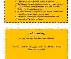 Warning Cards and Reflection Card | Teaching Resources