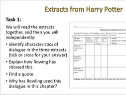 Uses of Dialogue with extracts from Harry Potter | Teaching Resources
