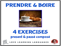 Prendre & Boire - Irregular French Verbs - Exercises | Teaching Resources