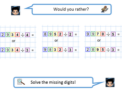 Division Mastery, differentiated worksheets , Year 3 and 4 Bus stop ...