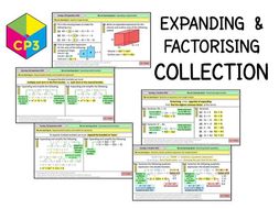Expanding and factorising COLLECTION (Bundle) | Teaching Resources