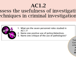 Criminology Unit 3 AC1.2 | Teaching Resources
