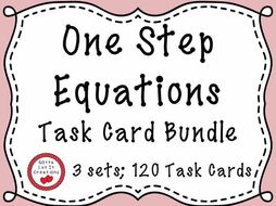 Solving Equations One Step Equations With Negatives - 120 Task Cards ...