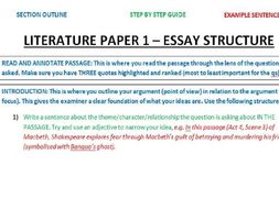 GCSE Literature Paper 1 Extract-Based Essay Structure | Teaching Resources