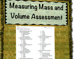Measuring Mass and Volume Assessment | Teaching Resources