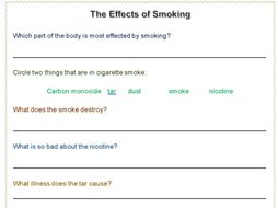 Smoking Worksheet | Teaching Resources